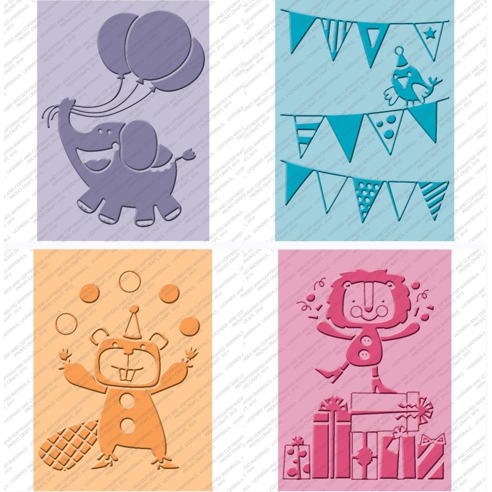 Craft Supplies & Tools 4pc Birthday Cuttlebug Embossing Folder Paper ...